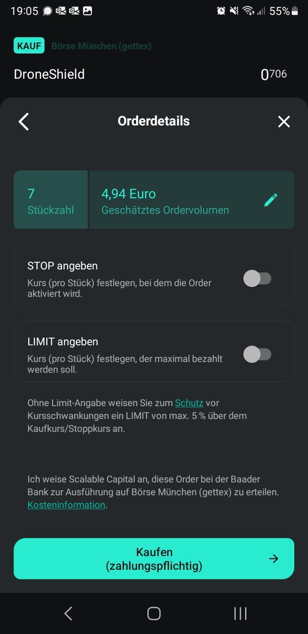 Scalable Capital: Stop Order, Limit Order und Trailing Order